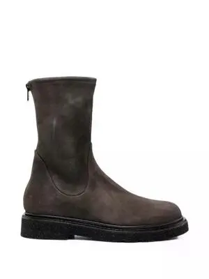 GUGLIELMO ROTTA Rear-zip Leather Ankle Boots - Brown