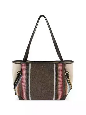 Chloé Clover Logo-embroidered Striped Tote Bag