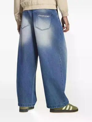 Adidas Faded Wide-leg Jeans - Blue