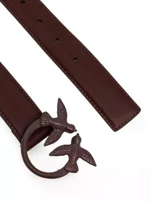 Pinko Colored-buckle Leather Belt - Red