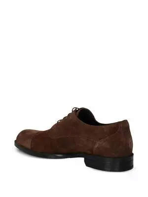 BOSS Suede Cap-toe Oxford Shoes - Brown