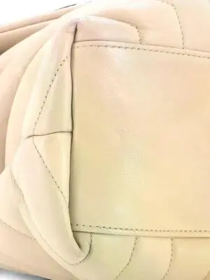Saint Laurent Loulou Matelassé Chevron Leather Medium Shoulder Bag - Neutrals
