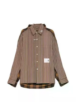 Mihara Yasuhiro Front Back Docking Shirt - Brown