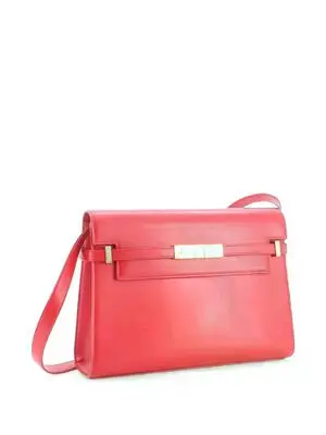 Saint Laurent Manhattan Leather Medium Shoulder Bag - Red