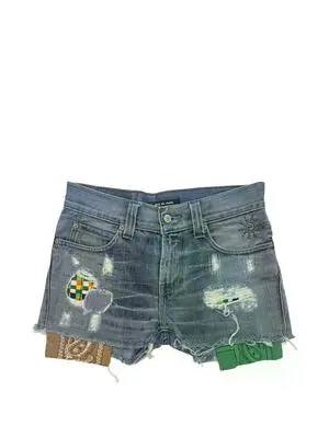 HTC LOS ANGELES Bandana-insert Distressed Mini Shorts