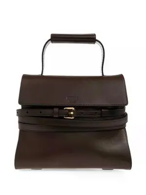 Moschino Tie Me Leather Tote Bag - Brown