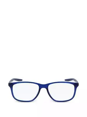 Nike Swoosh Detail Rectangle Eyeglasses - Blue