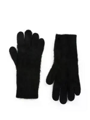 Soft Goat Fine-knit Gloves - Black