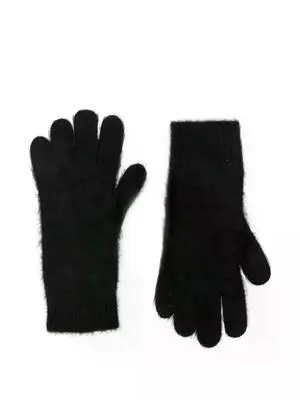 Soft Goat Fine-knit Gloves - Black