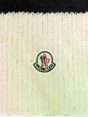 Moncler Striped Logo-patch Scarf - Black