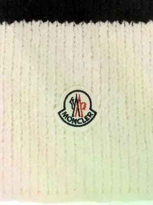 Moncler Striped Logo-patch Scarf - Black