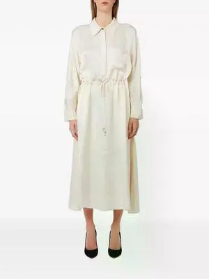 Liu Jo Jacquard-woven Drawstring Midi Dress - Neutrals