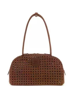 Miu Miu Beau Woven Leather Bag - Brown