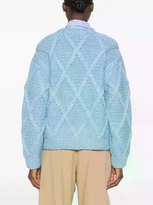 Stine Goya Cable Knit Embroidered Logo Sweater