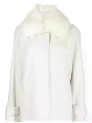 Stella McCartney Faux-fur Collar Wool Coat - Neutrals