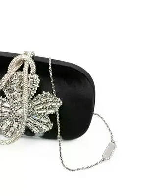 TWENTY FOURHAITCH Crystal-embellished Flower Mini Clutch Bag