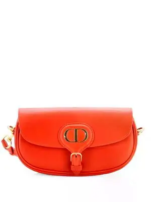 Dior Bobby Flap Bag Leather East West Crossbody Bag - Orange