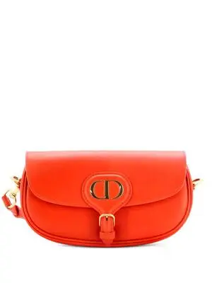 Dior Bobby Flap Bag Leather East West Crossbody Bag - Orange