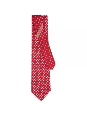FERRAGAMO Charms-print Silk Tie - Red