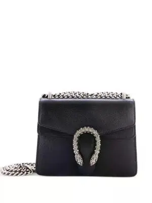 Gucci Gucci Dionysus Leather Mini Crossbody Bag Black