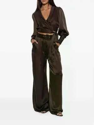 Zimmermann Wrap-style Bishop-sleeve Blouse