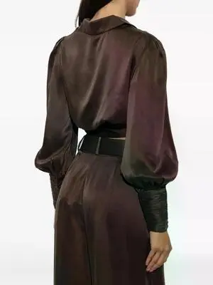 Zimmermann Wrap-style Bishop-sleeve Blouse