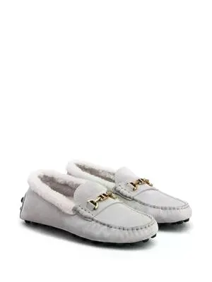 TOD'S Logo-plaque Suede Loafers