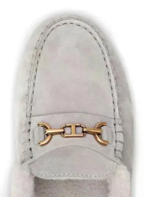 TOD'S Logo-plaque Suede Loafers