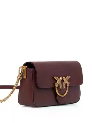 Pinko Love Birds-hardware Leather Crossbody Bag - Red