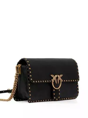 Pinko Love Birds-hardware Stud-embellished Leather Crossbody Bag