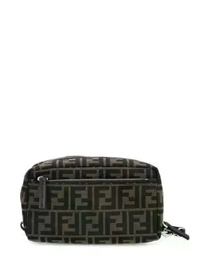 Fendi Logo-jacquard Wash Bag - Black