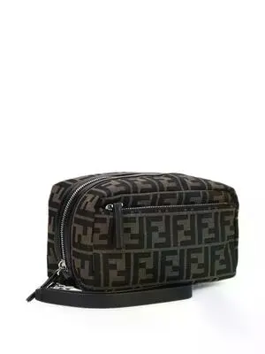 Fendi Logo-jacquard Wash Bag - Black