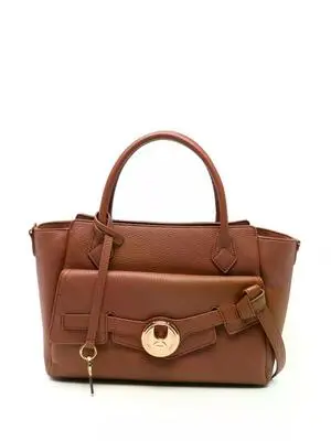 Moschino Logo Plaque Tote Bag - Brown