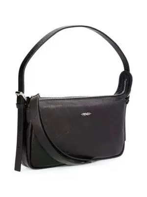 Fendi Small Zip Top Shoulder Bag - Black