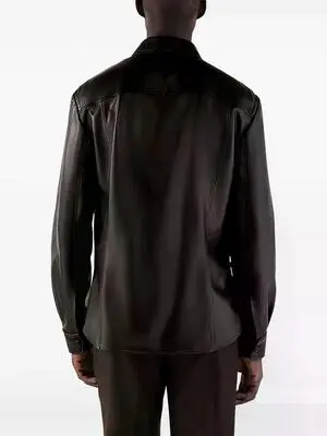 FERRAGAMO Contrast-stitch Leather Jacket