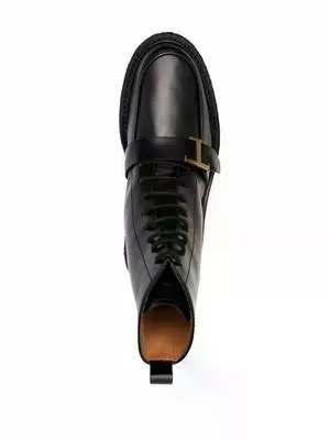 TOD'S T-buckle Detail Lace-up Ankle Boots