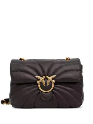 Pinko Large Love Quilted Leather Crossbody Bag - Brown