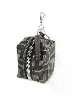 Fendi Ff-jacquard Airpods Case - Brown