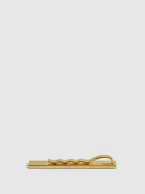 REISS Ardley Stone Insert Tie Bar Copper Zink Plain