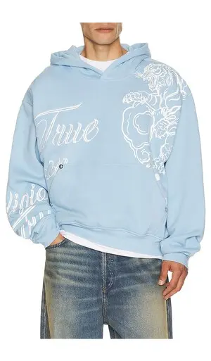 True Religion Tiger Script Boxy Hoodie In . Also