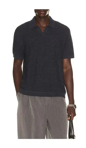 Theory Brenan Pacific Linen Polo In . Also - Navy