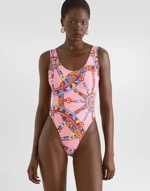 Dolce & Gabbana Carretto-print One-piece Swimsuit Swimwear
