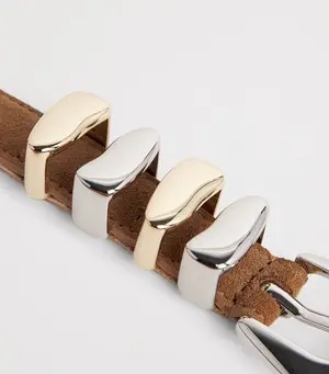 Claudie Pierlot Suede Mixed-metal Buckle Belt