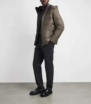 YVES SALOMON Down Wool-silk Hooded Parka