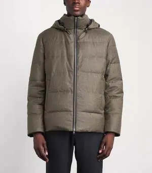 YVES SALOMON Down Wool-silk Hooded Parka
