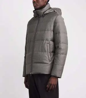 YVES SALOMON Down Wool-silk Hooded Parka