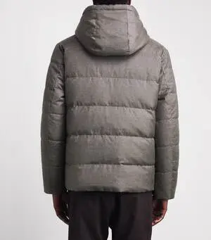 YVES SALOMON Down Wool-silk Hooded Parka