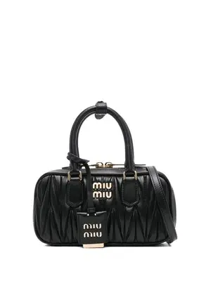 Miu Miu Arcadie Mini Leather Handbag - Black