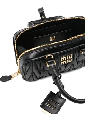 Miu Miu Arcadie Mini Leather Handbag - Black