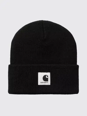 Carhartt Work In Progress Acrylic Beanie Hat With Cuffed Brim And Embroidered Logo - Black